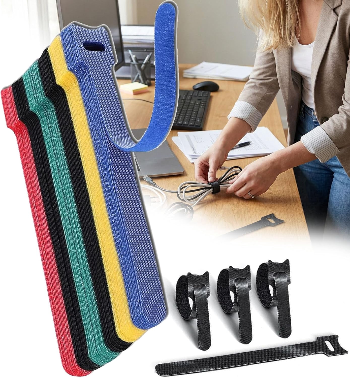 T-Shaped Adhesive Cable Clips - Reusable & Removable Cord Holders for ...
