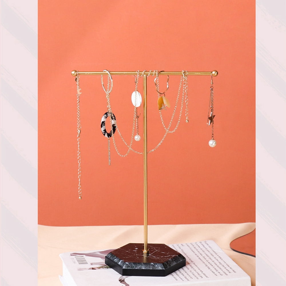 T Shaped Iron Earring Display Stand Jewelry Displays Stands with Wooden ...