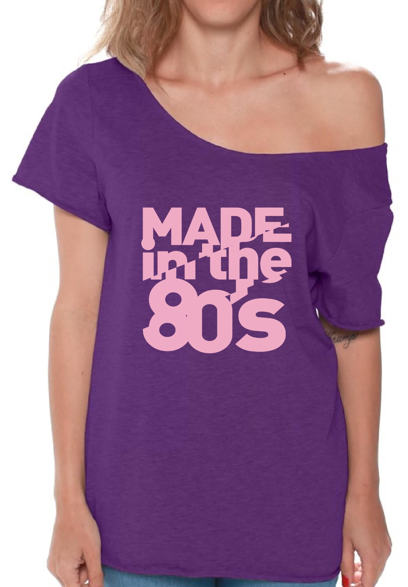 T-Shirt 80s Party Tee Gift Made In The 80's Pink Color Print Shirt for ...