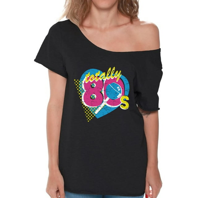 T-Shirt 80s Party Tee Gift Totally 80s Heart Color Print Shirt for ...
