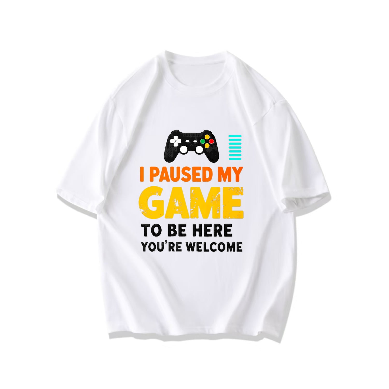 T-Shirt Black Gaming Controller And Text I Paused My Game To Be Here ...