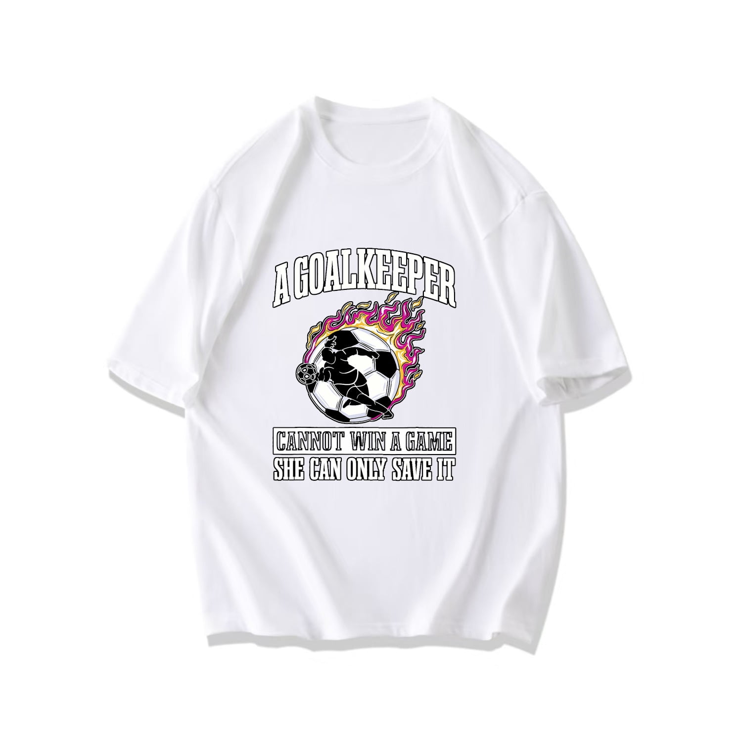 T-Shirt Black Goalkeeper Soccer Ball With Flames And Text A Goalkeeper ...