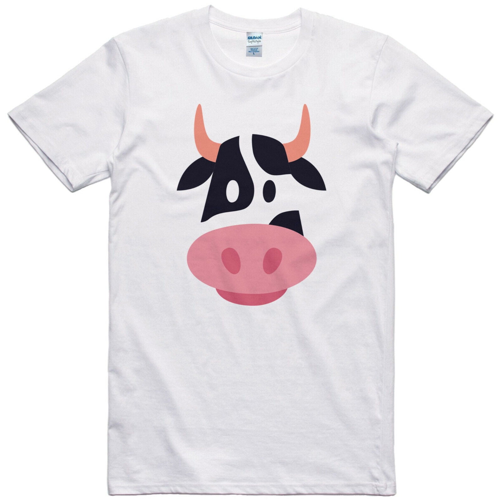 T-Shirt Cow Face Design Regular Fit Cotton Unisex Tee - Walmart.com
