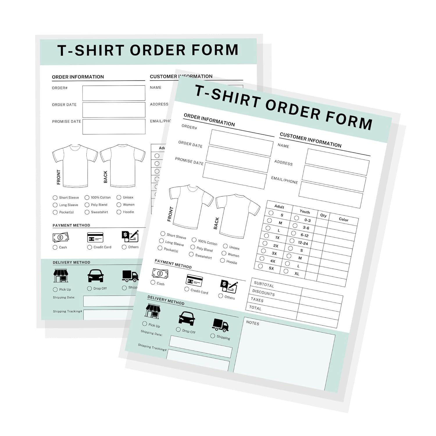 T-Shirt Custom Order Form Book Hoodie Template Business Invoice 75 page ...