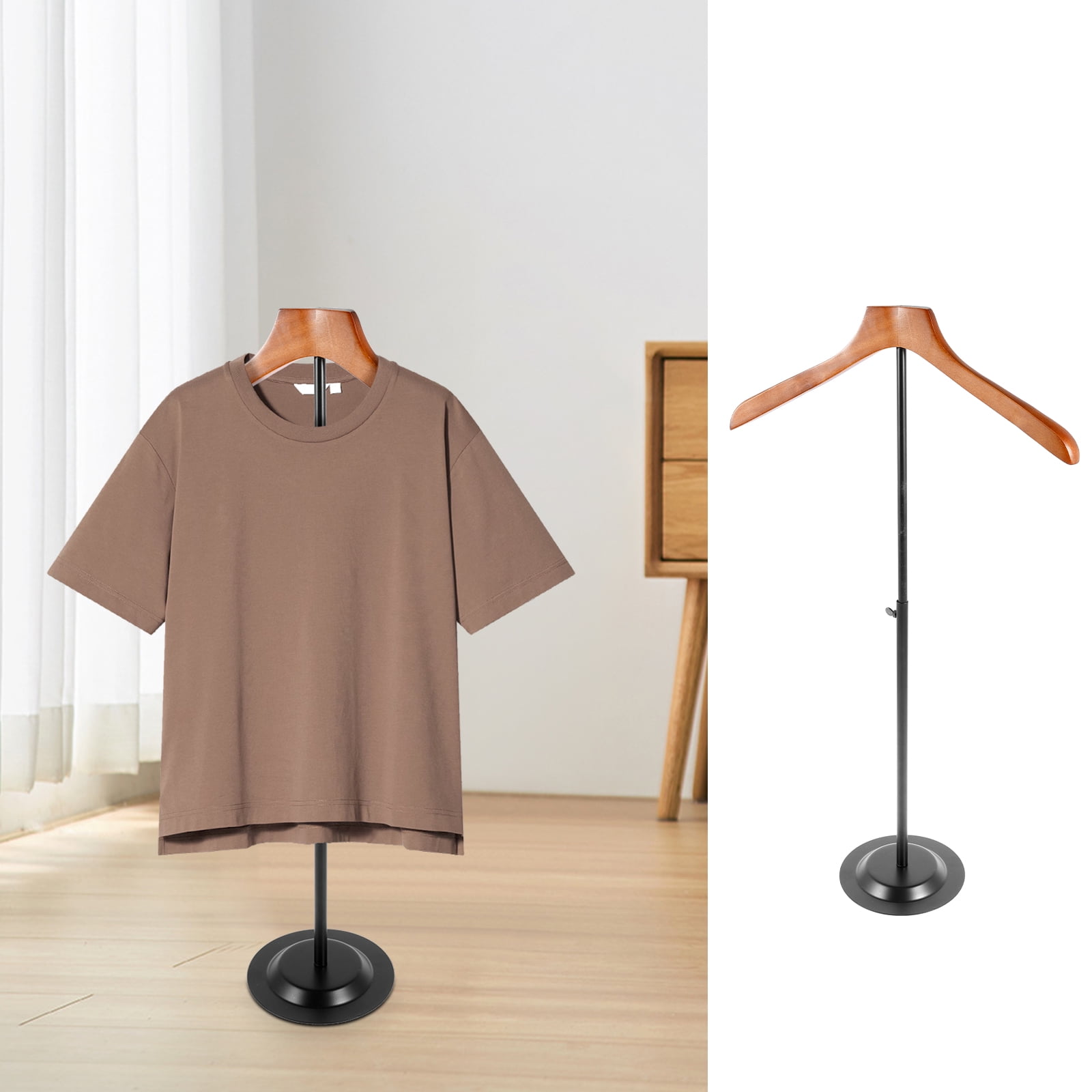 T Shirt Display Stand Metal T Shape Display Holder Adjustable Height ...