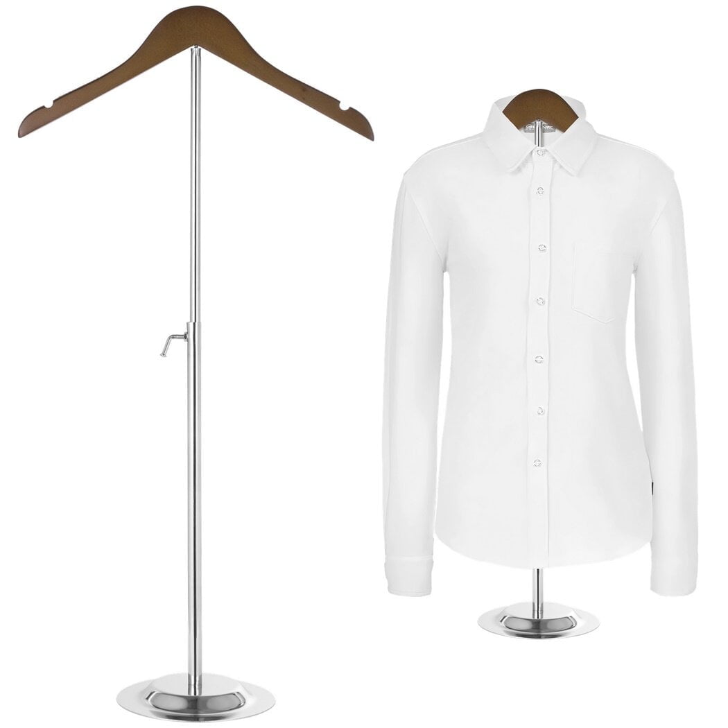 T-Shirt Display Stand, Wooden Clothing Display Rack with Adjustable ...