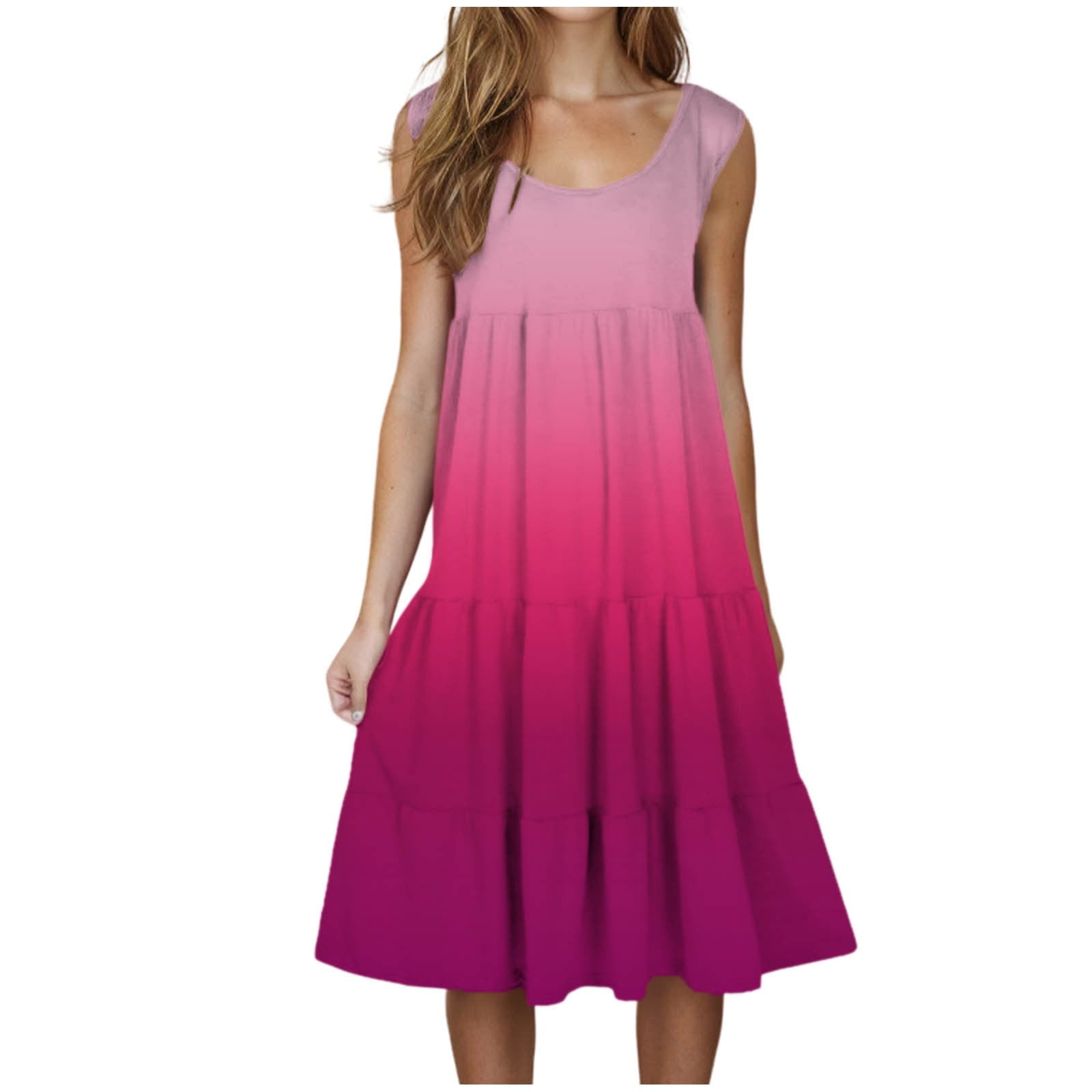 T Shirt Dress New Sundresses for Women 2025 Sleeveless Cute Gradient ...