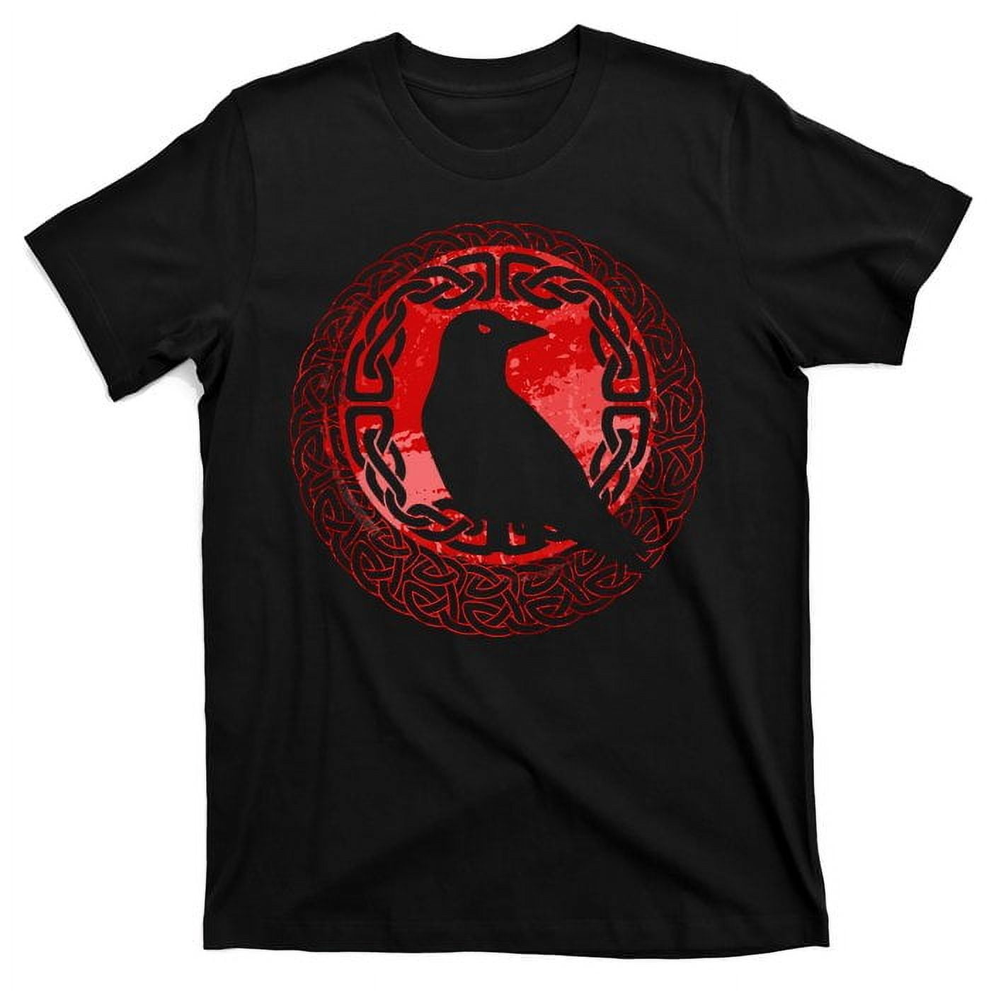 T - Shirt Featuring Celtic Knot and Raven Crow Design, Great for Fans of Celtic Culture ...