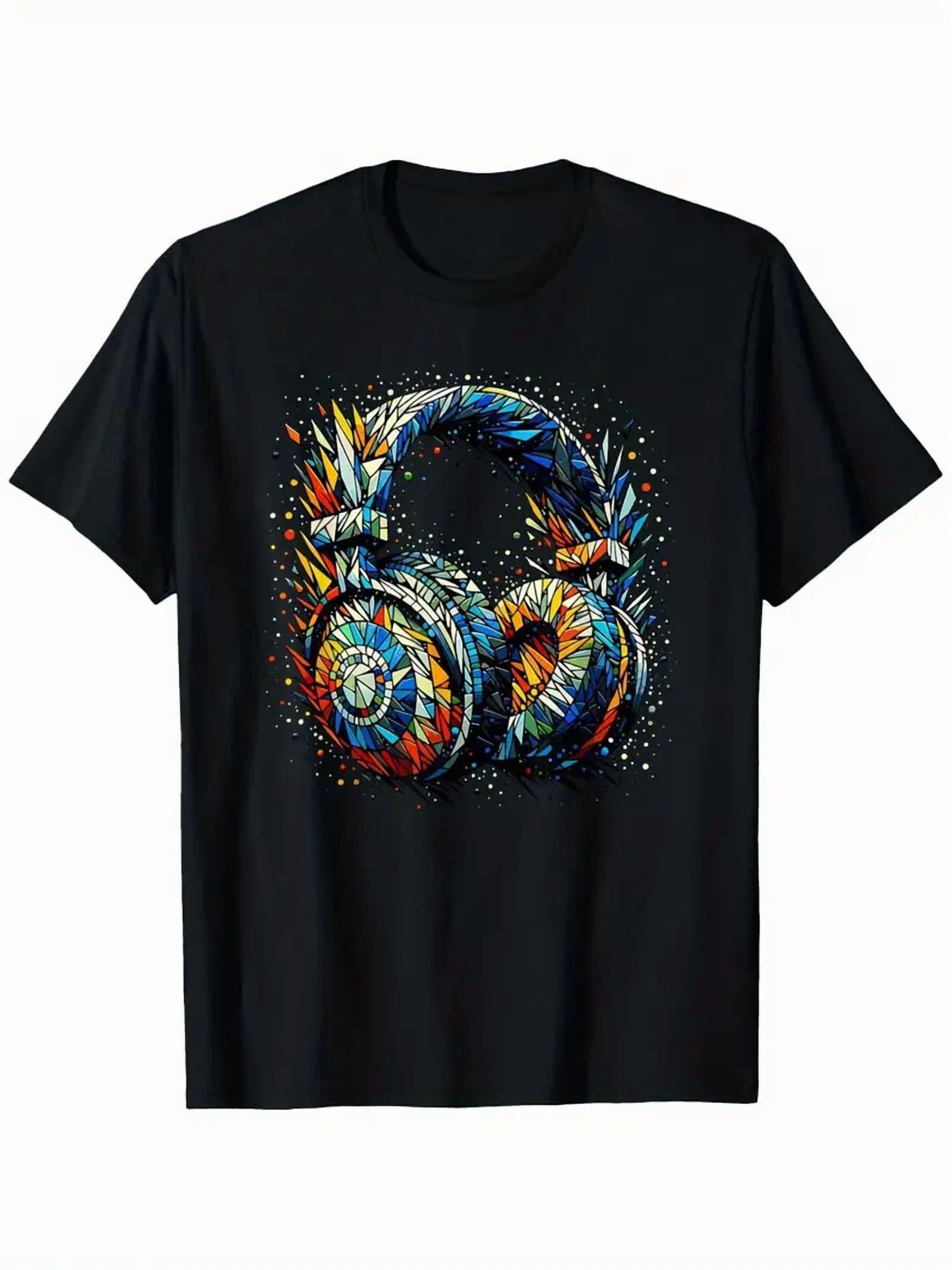 T-Shirt Featuring Polygon Art Headphones, Perfect for Music Lovers And ...