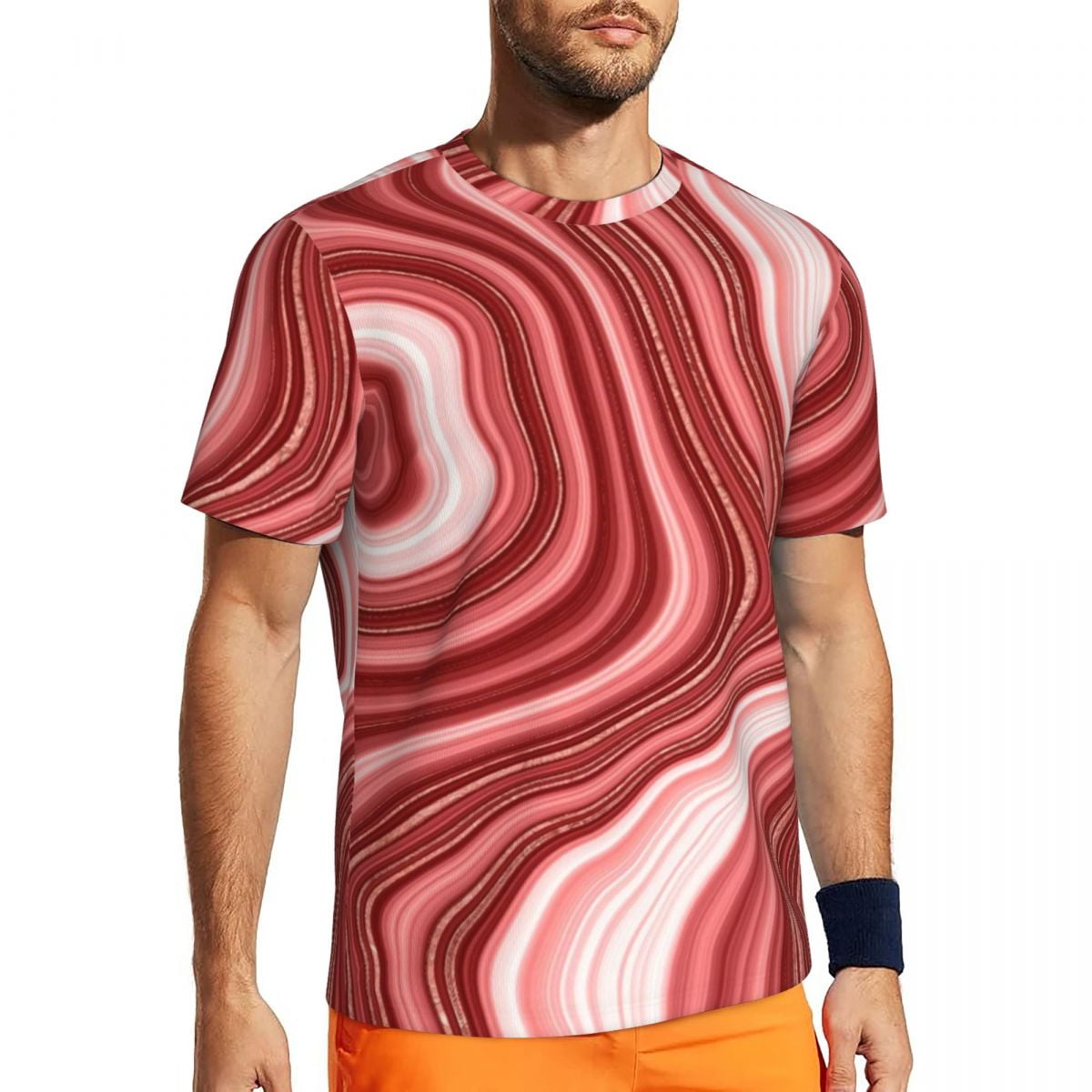 T Shirt For Men Blue Abstract Print Man Digital Art Vintage Running T ...