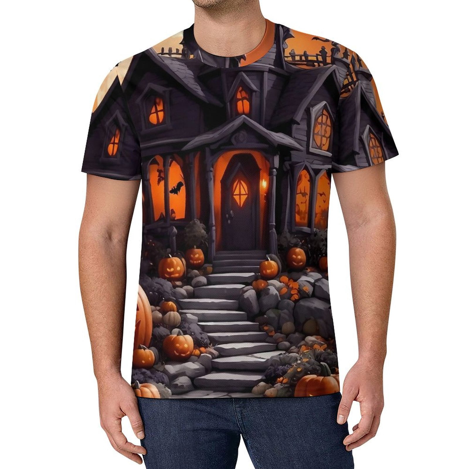 T Shirt For Men Haunted Mansion T-Shirt Haunted House Cool T-Shirts ...