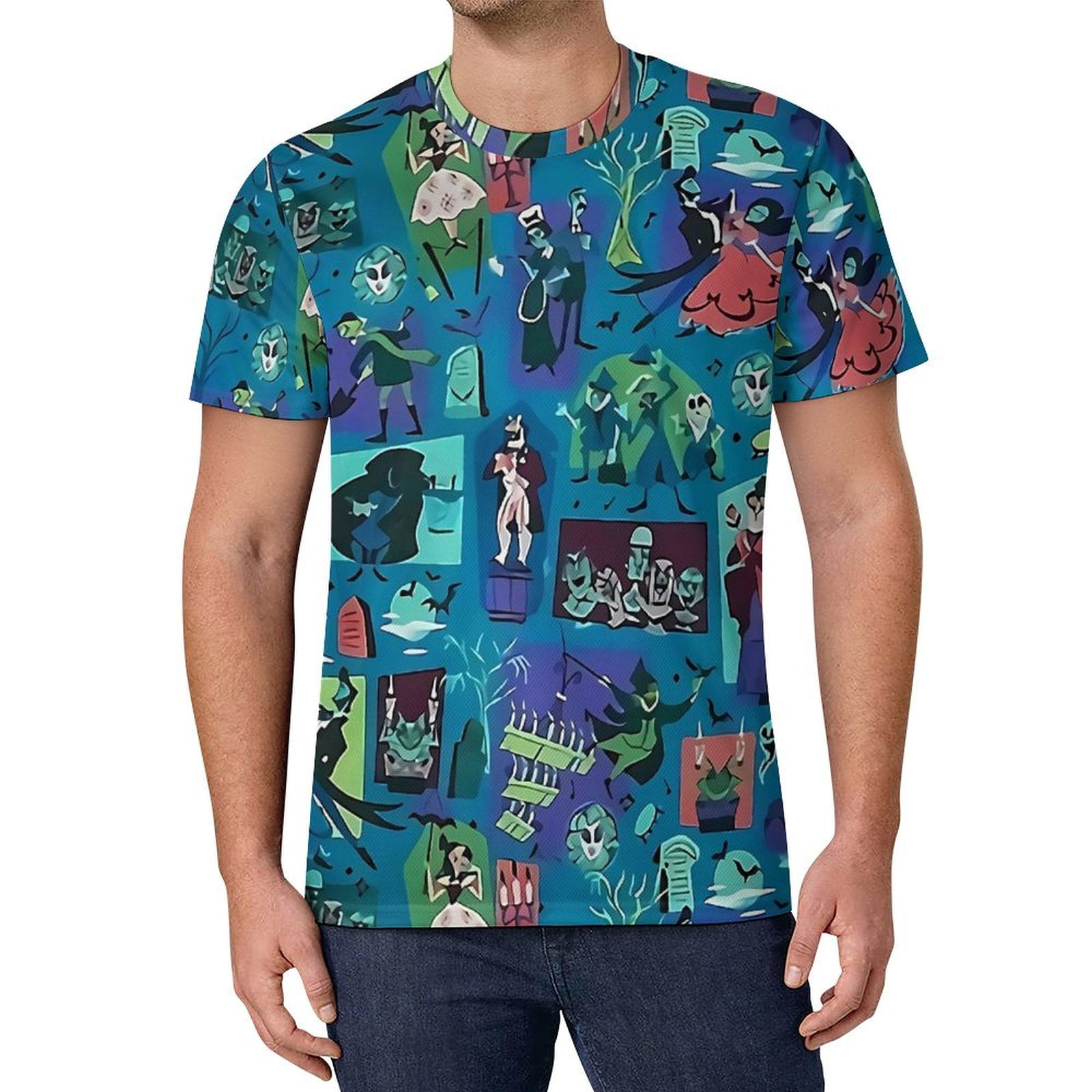 T Shirt For Men Haunted Mansion T-Shirt Haunted House Cool T-Shirts ...