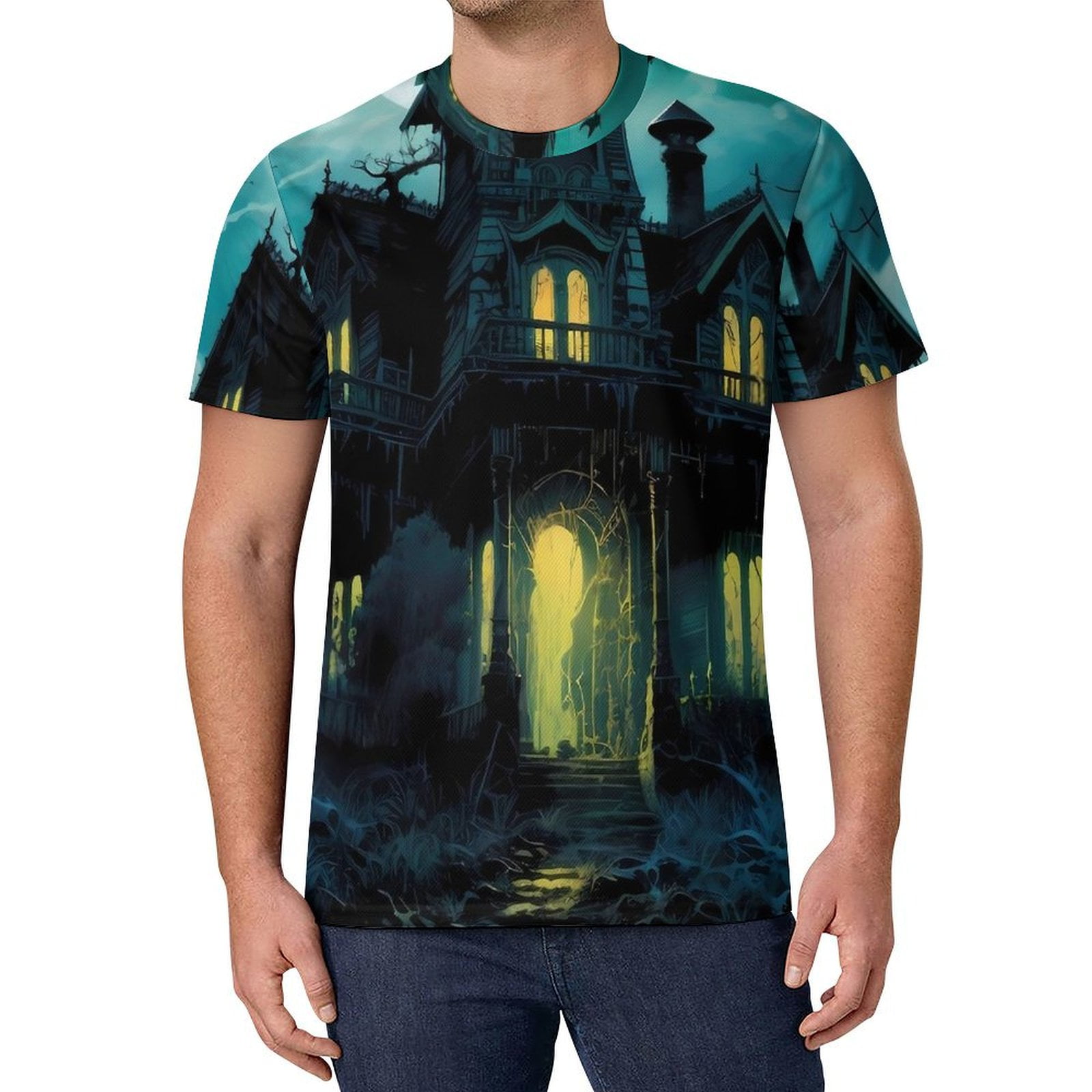 T Shirt For Men Haunted Mansion T-Shirt Haunted House Cool T-Shirts ...