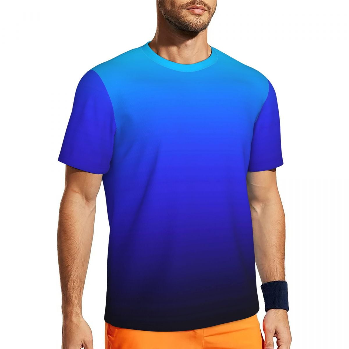 T Shirt For Men Ombre Neon Lights Couple Minimalist Red to Purple Gradient Basic Gym Breathable ...