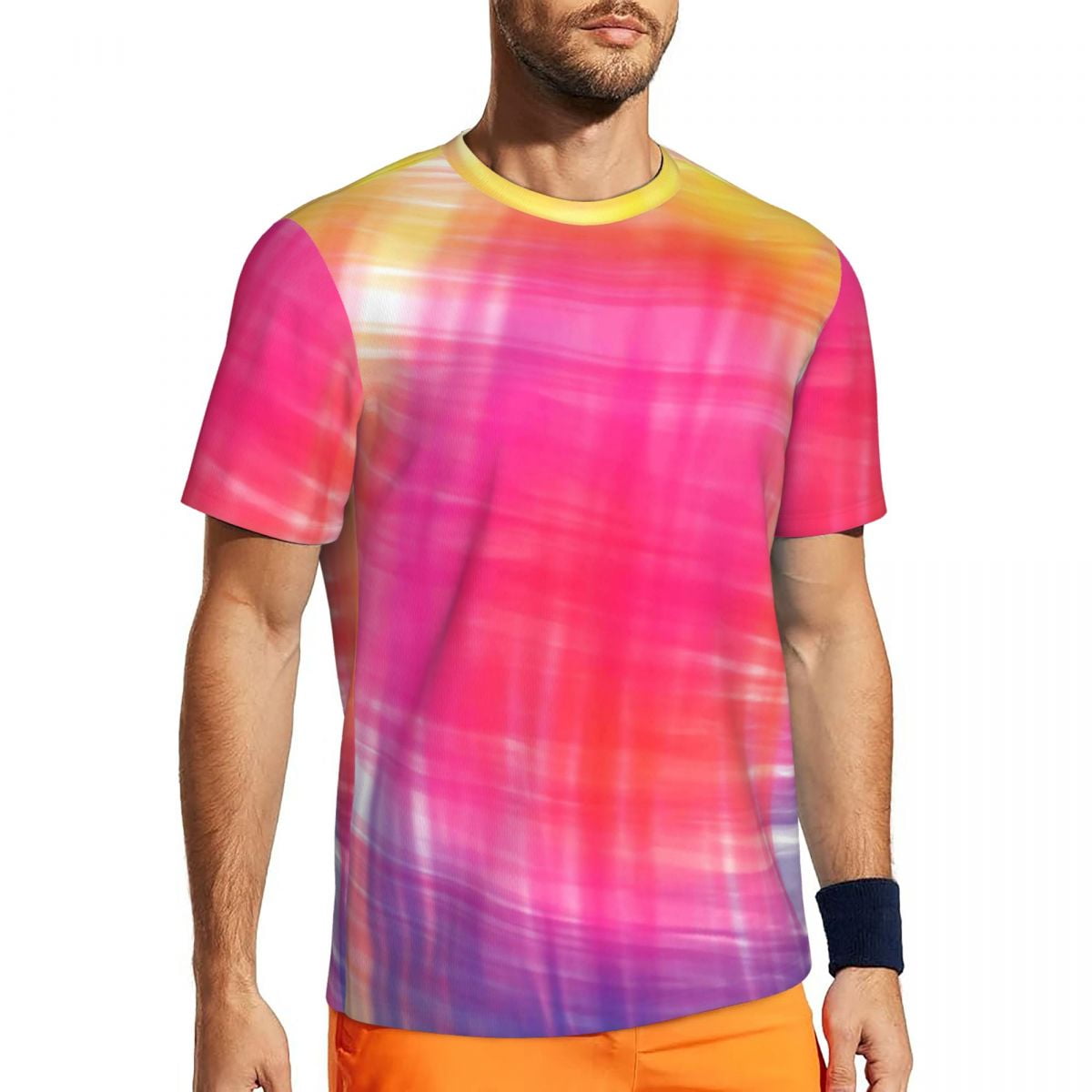 T Shirt For Men Pastel Tie Dye Pastel Rainbow Novelty Gym Short Sleeve ...