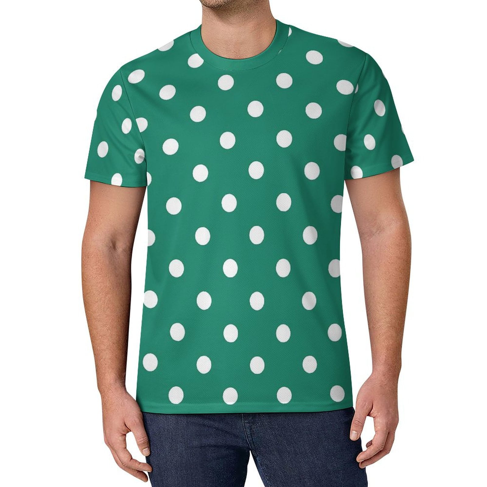 T Shirt For Men Polka Dots Print Orange and Black Harajuku T-Shirts Men ...