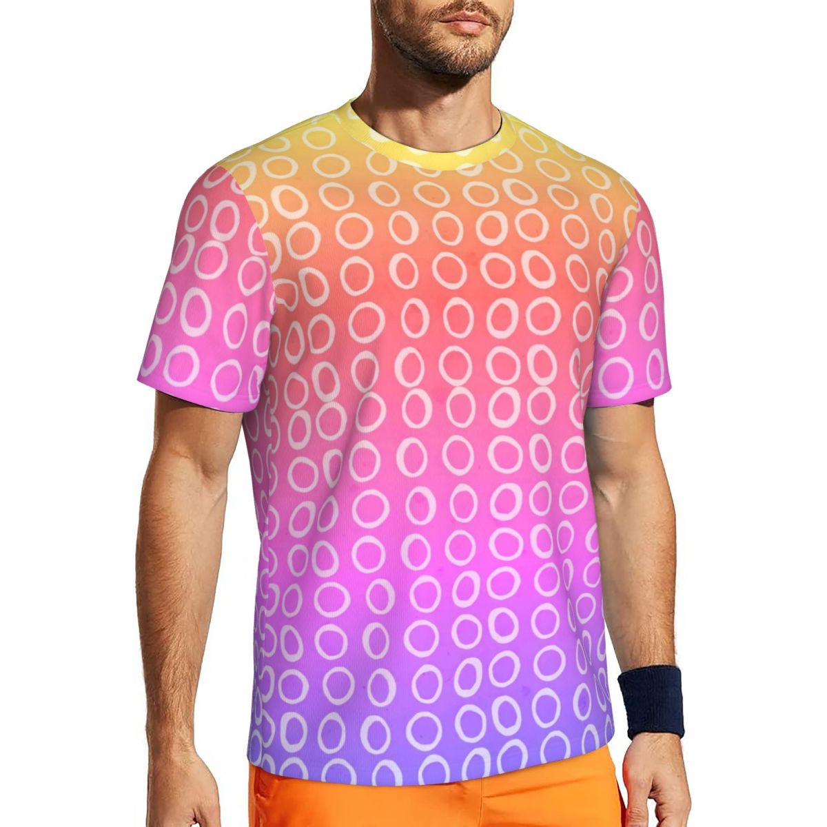 T Shirt For Men Rainbow Swirl Art Sportswear Colorful Tie Dye Harajuku ...