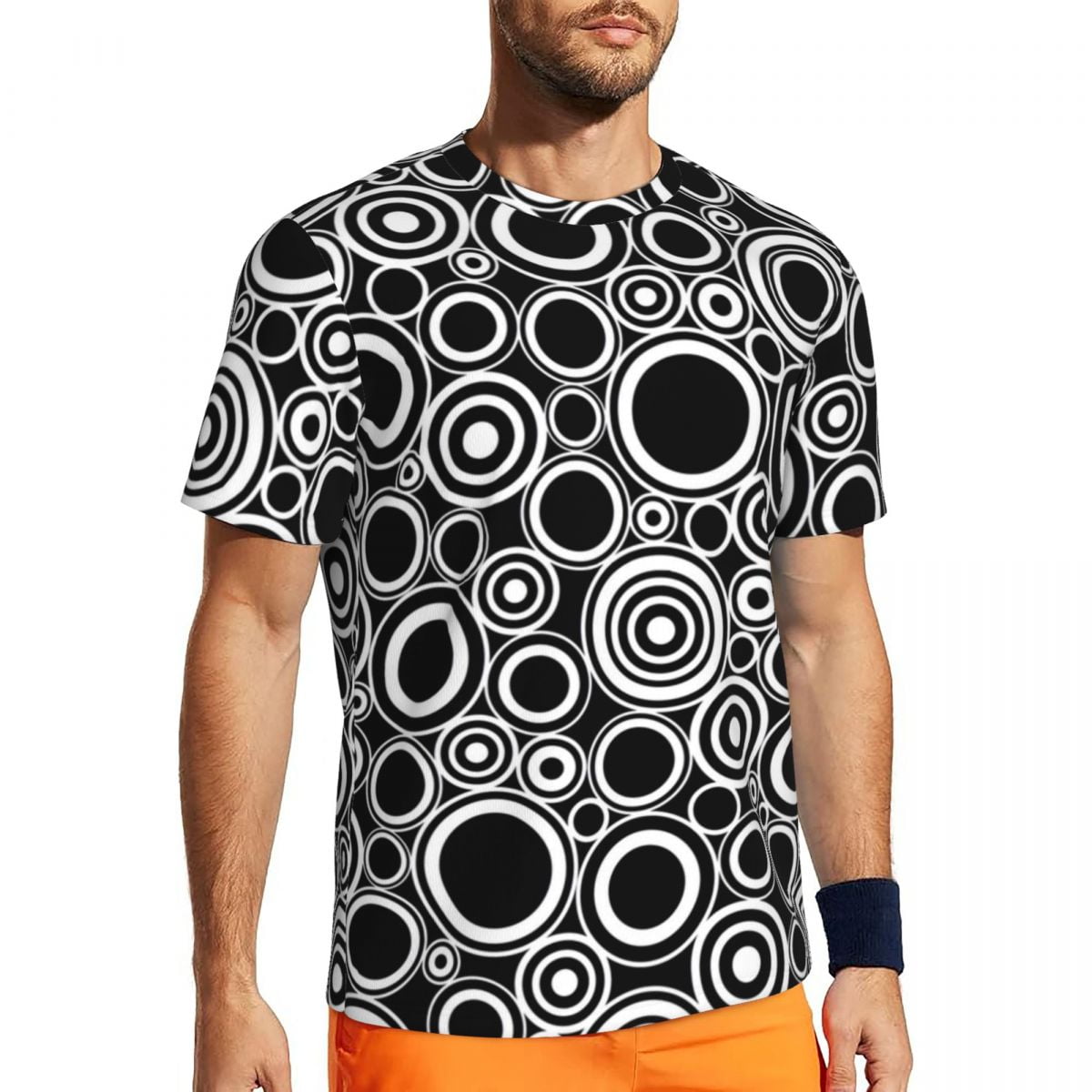 T Shirt For Men Retro 70s Circles Running Psychedelic Pattern Harajuku ...