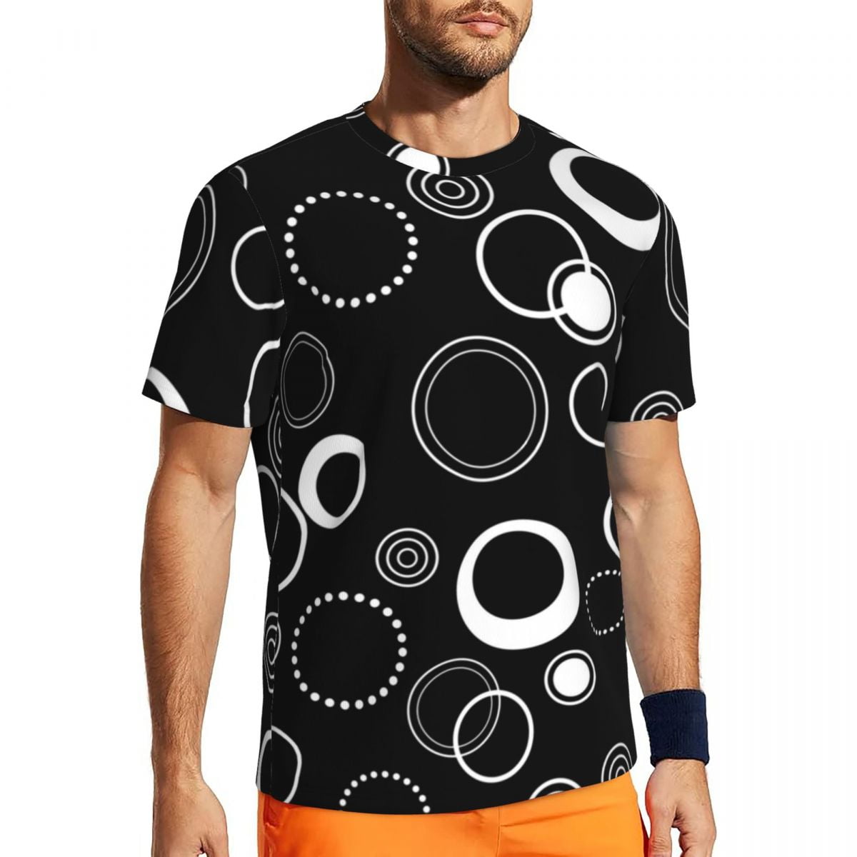 T Shirt For Men Retro 70s Circles Running Psychedelic Pattern Harajuku ...