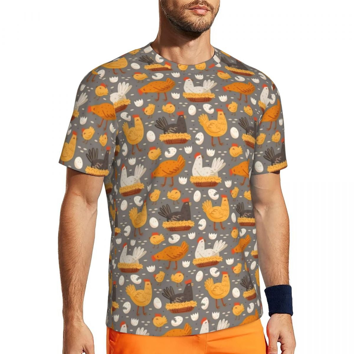 T Shirt For Men Sportswear T-Shirt For Man Chicken Art Novelty Cute Hen ...