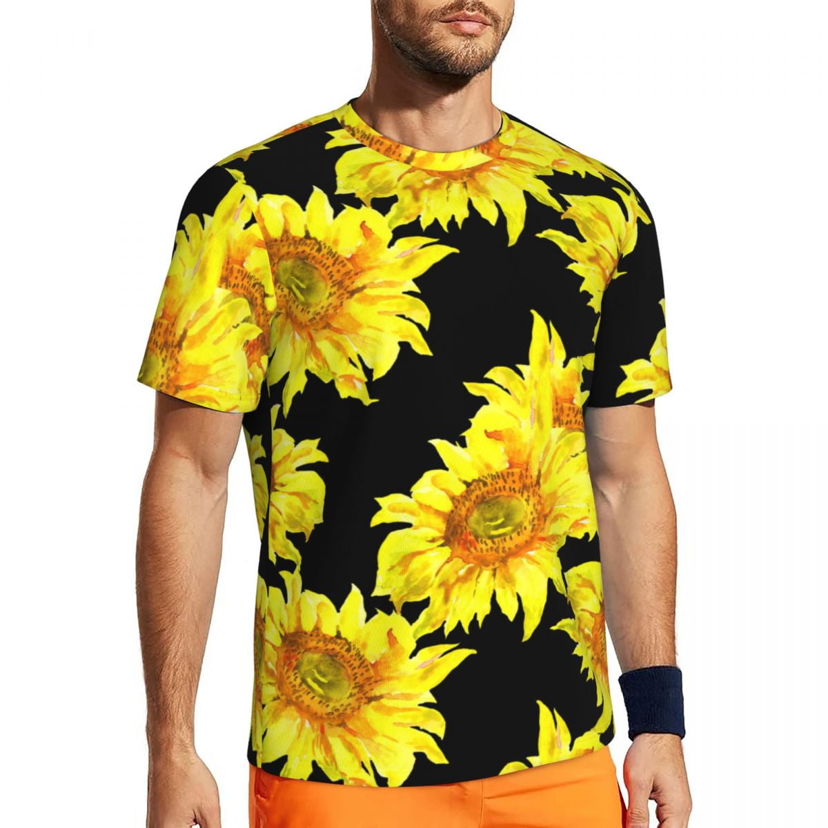 T Shirt For Men Sunflower Blooming Gym T-Shirt Summer Hippie Vibes ...