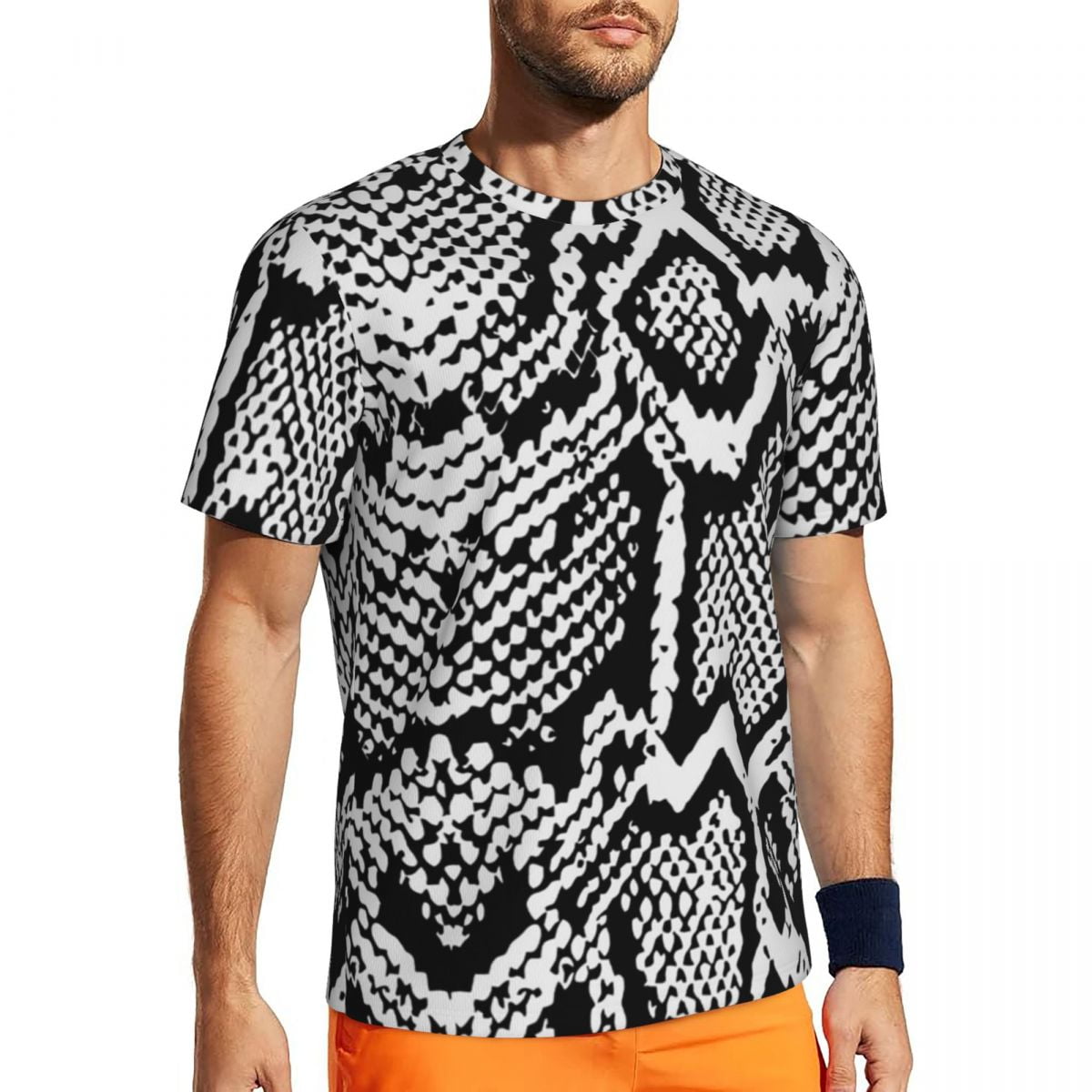 T Shirt For Men Vintage Snakeskin Gym Summer Snake Skin Print Animal ...