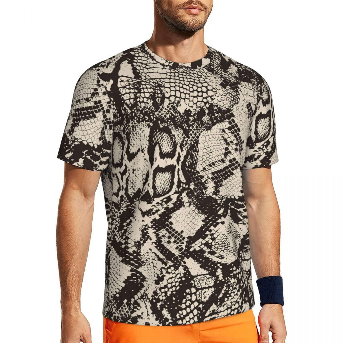 T Shirt For Men Vintage Snakeskin Gym Summer Snake Skin Print Animal ...