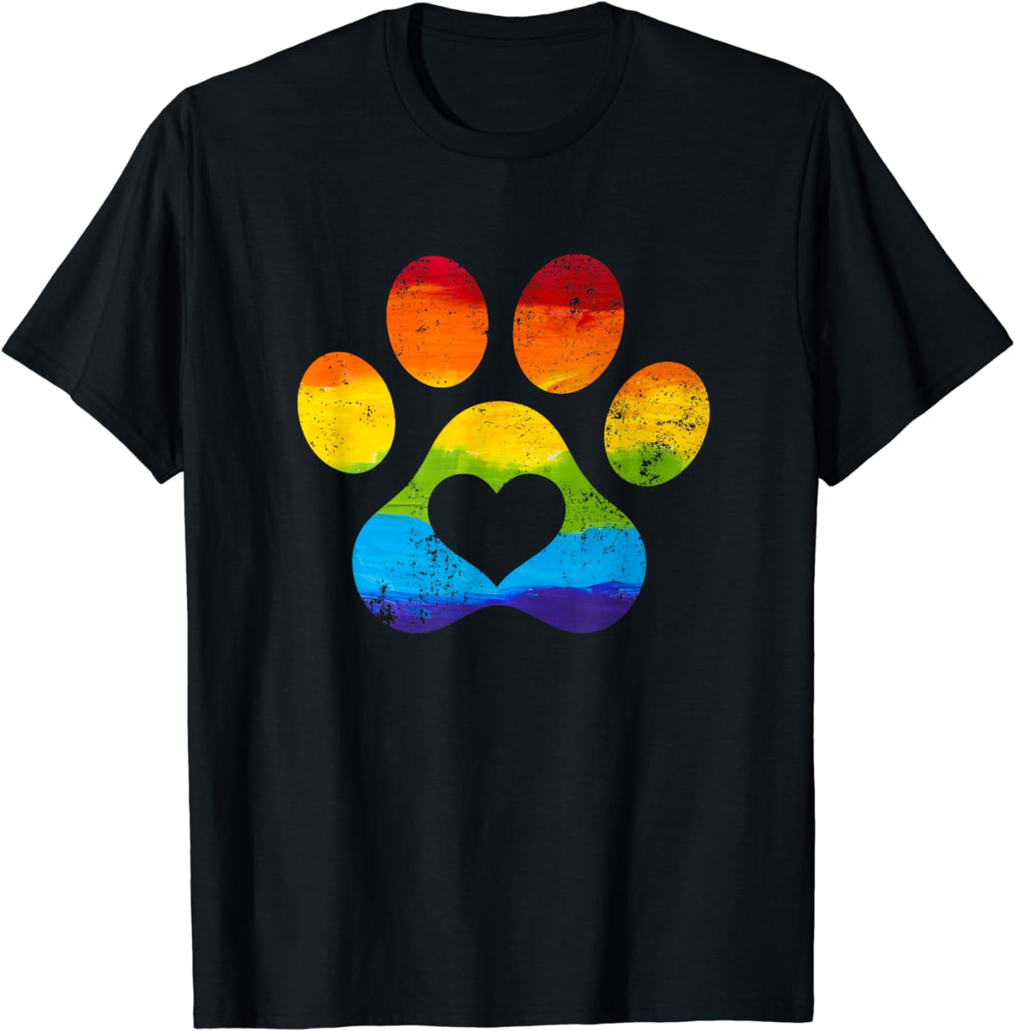 T-Shirt Rainbow Dog Paw Print Flag LGBTQ Gay Pride Month - Walmart.com