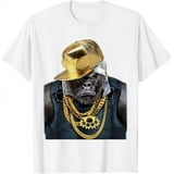 T-Shirt, Rapper Gorilla in Gold Chain and Cap, Hip Hop Style - Walmart.com