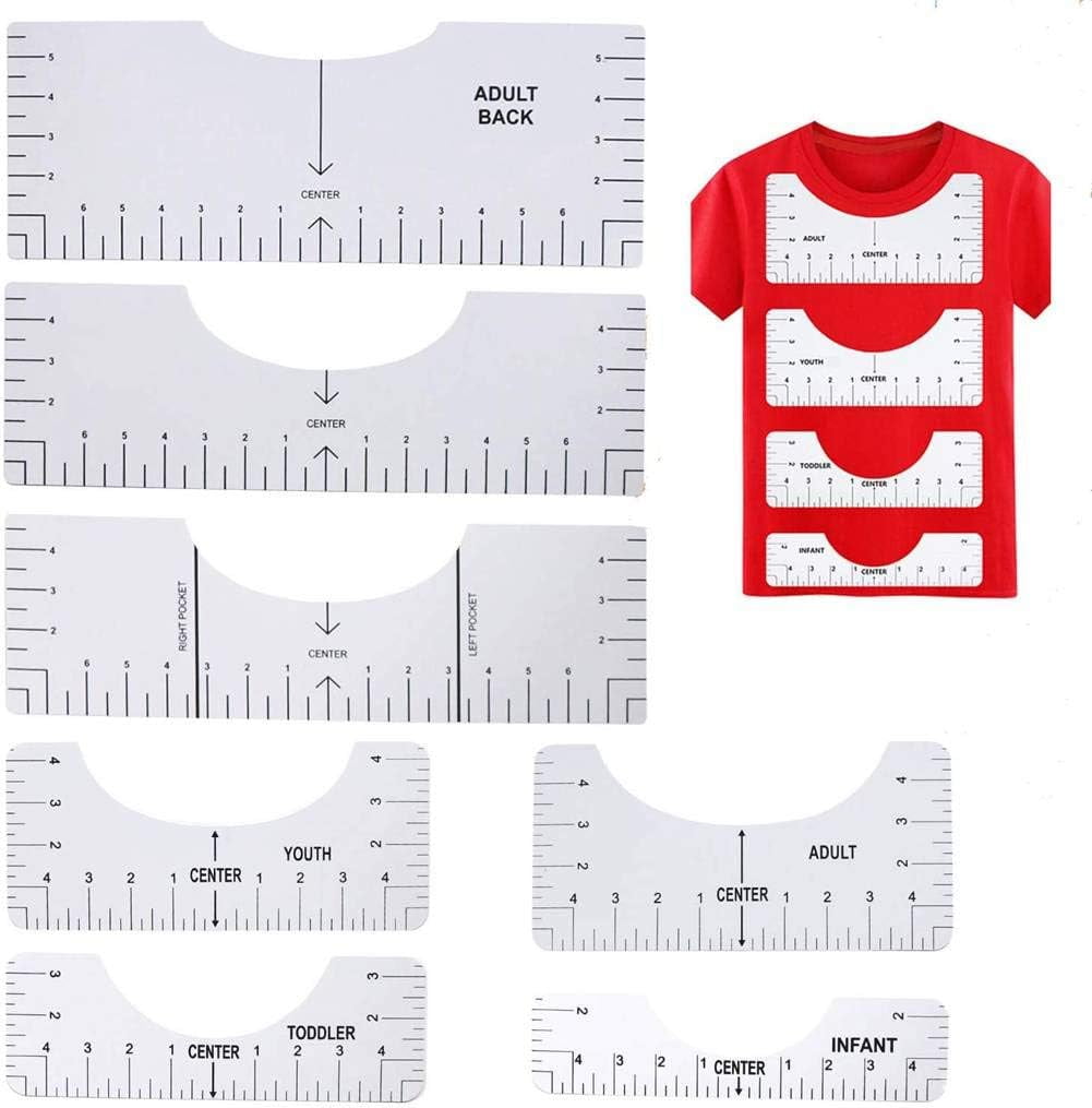 T Shirt Ruler, 7 Pack (3pcs 16 inches + 4pcs 10 inches) T-Shirt Rule ...
