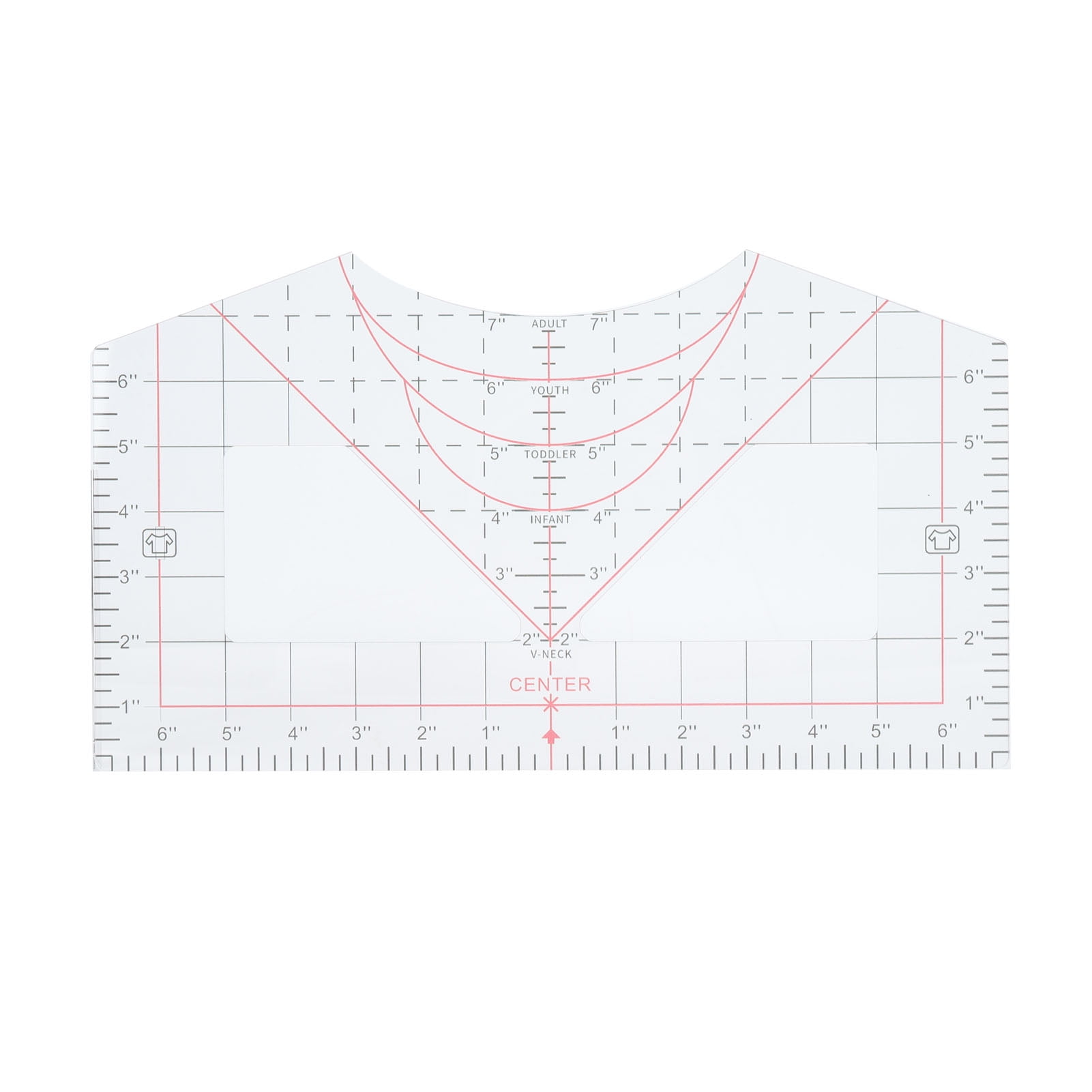 T Shirt Ruler Guide Alignment Tool Transparent V Neck Round T Shirt ...