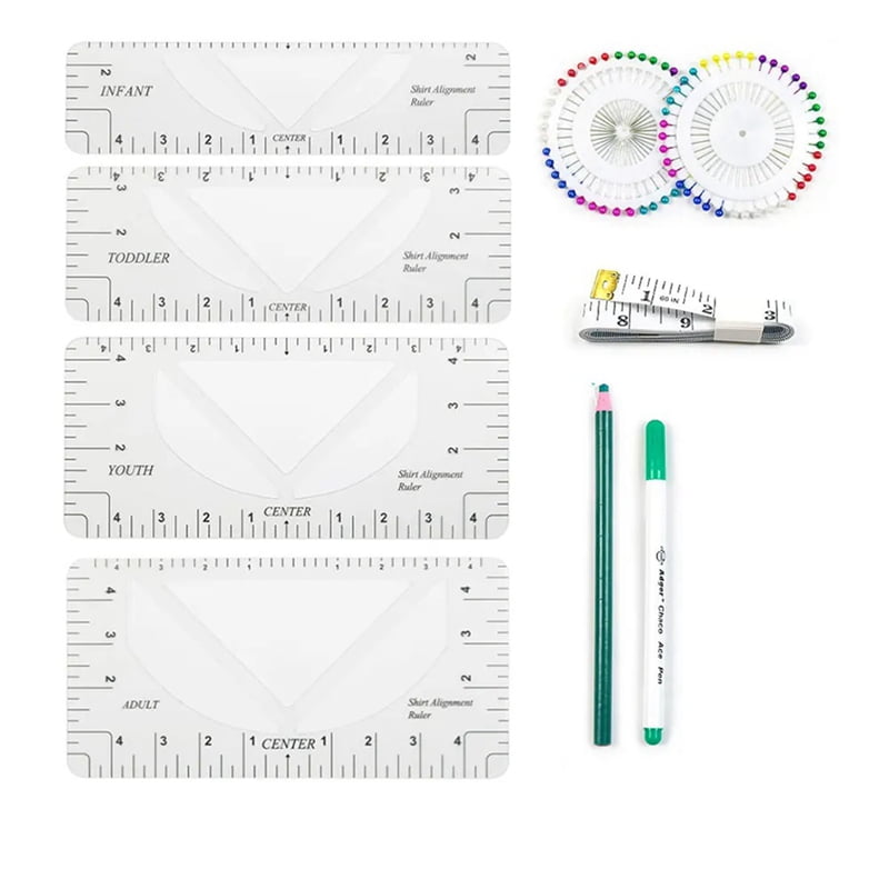 T-Shirt Ruler Guide PVC Shirt Alignment Tools Ruler for Adult Youth ...