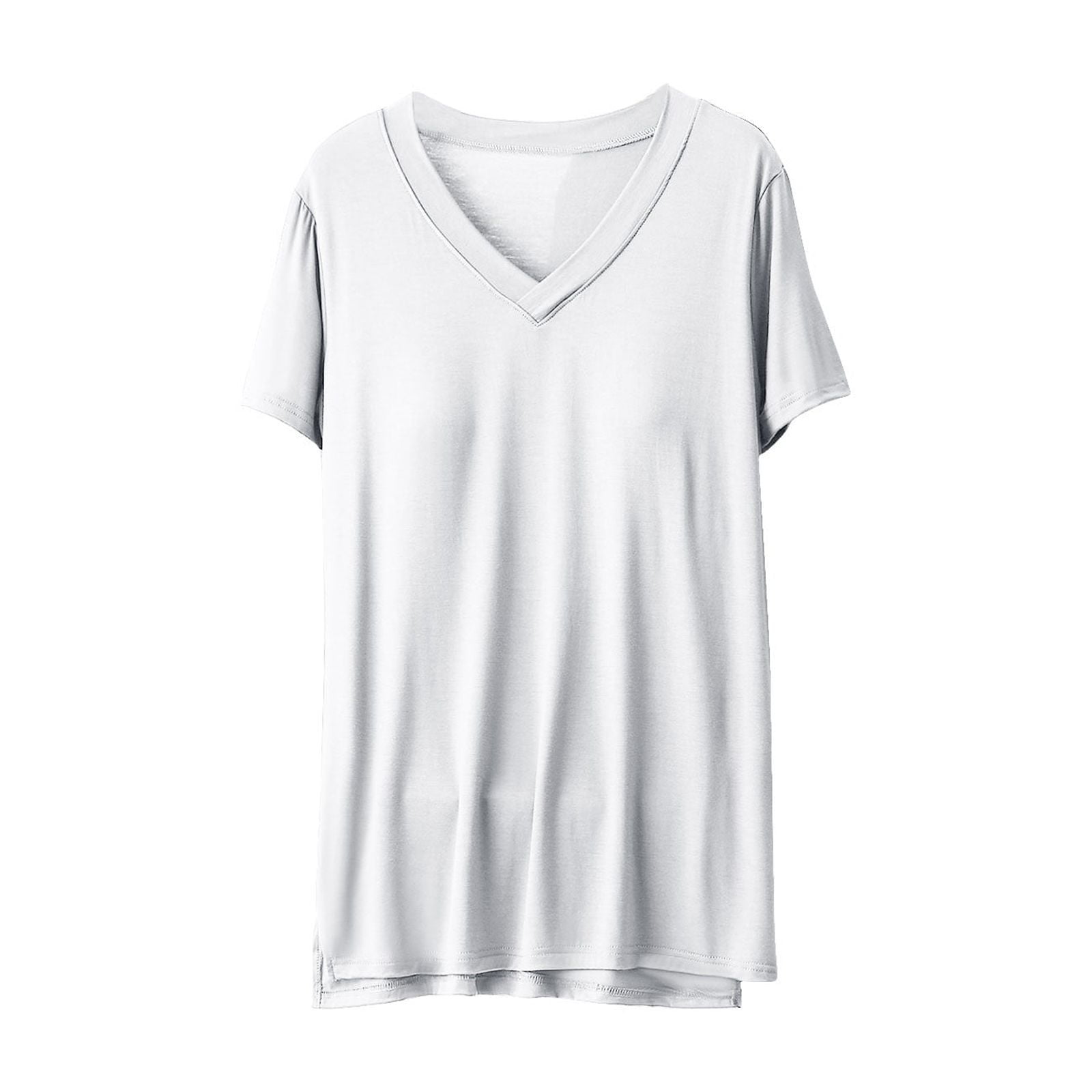 T-Shirt with Built in Bra Womens Pajamas Loungewear Top Summer Short ...