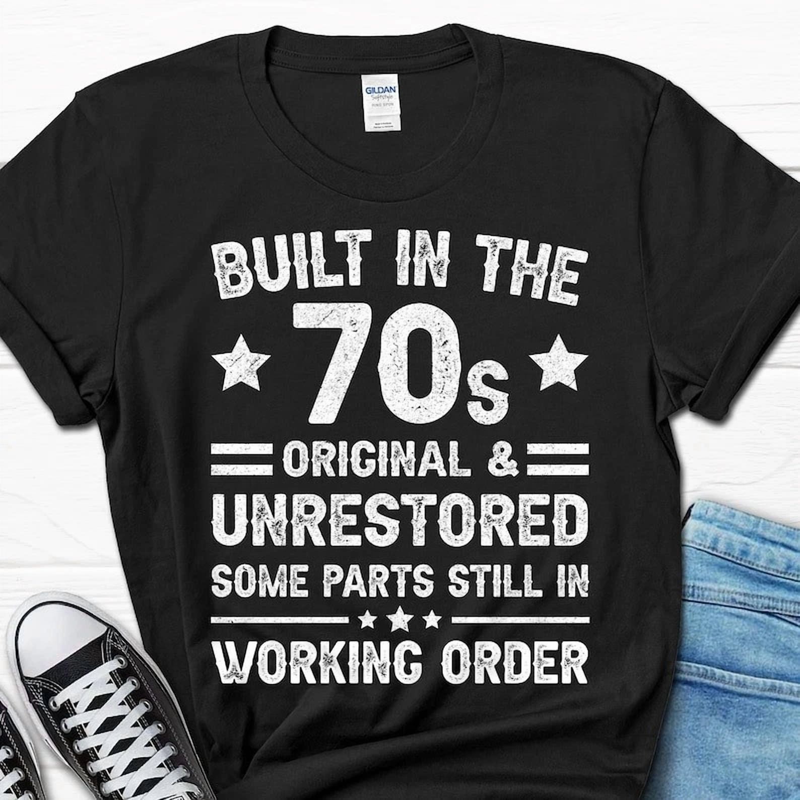 T-Shirts|Built In The 70s Gift, Turning 50 Shirt for Men, 55th Birthday ...