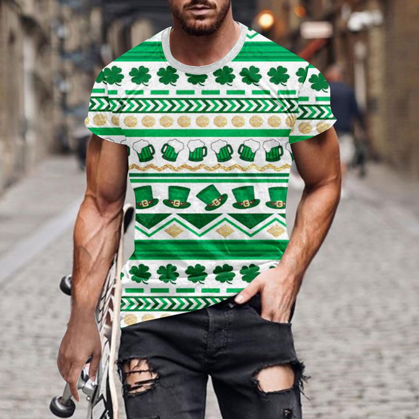T Shirts For Man Men Print Short Sleeve Round Neck T Shirt Casual