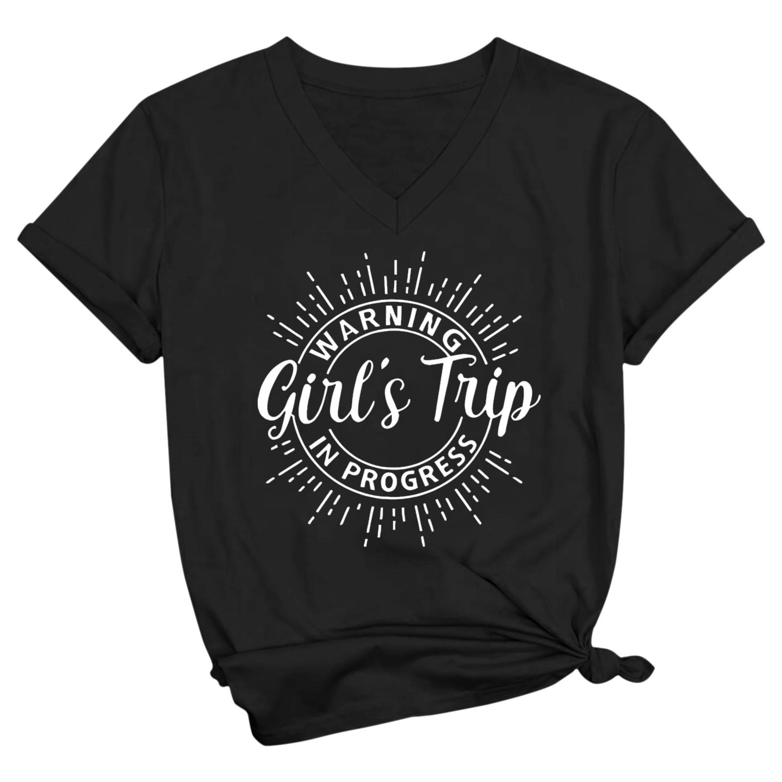 T Shirts For Women Womens Tops Trip Cheaper Than Letter Printed V Neck ...