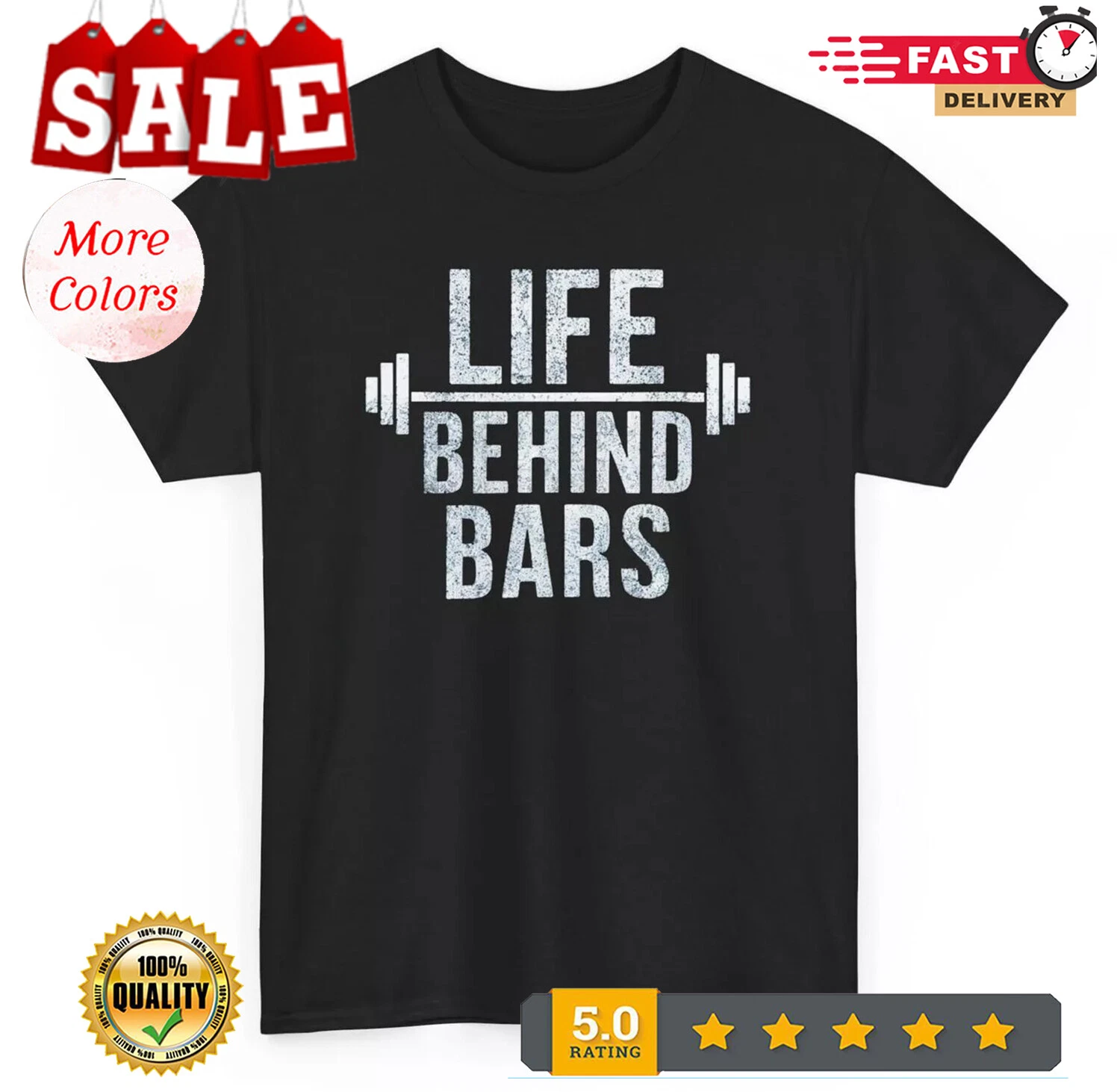 T-Shirts|Life Behind Bars Gym Workout T-shirt - Bodybuilding Weight ...
