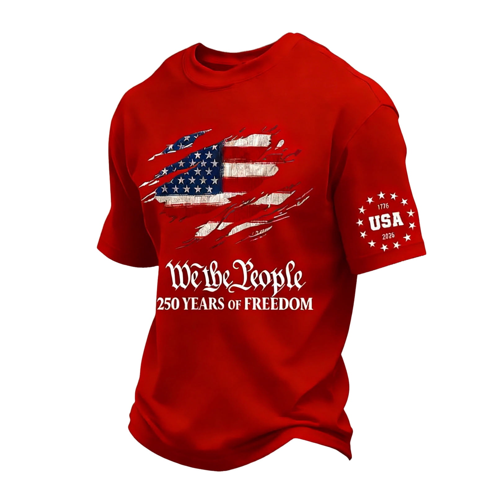 T Shirts Men Independence Day 250th Anniversary Patriots Shirts Short ...