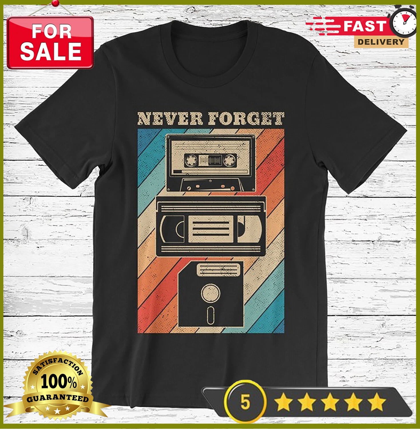T-Shirts|Never Forget Vintage Floppy Disk VHS Tape 90s 80s Cassette T ...