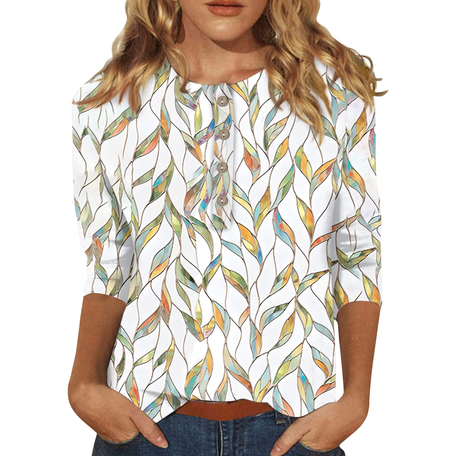 T Shirts for Women Graphic Plus Size Tops Tunic Printed Ethnic Style T ...