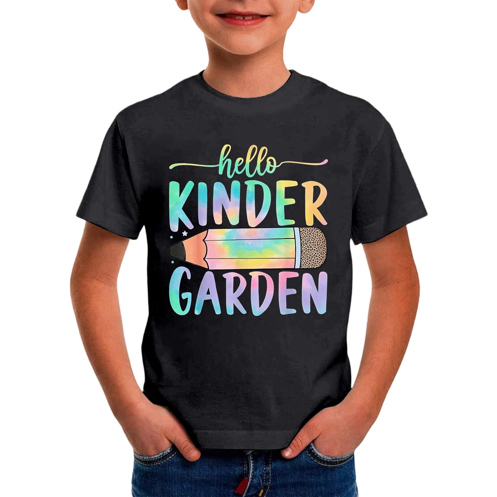 T Shirts for Boys Shirts Kindergarten Hello School I Come First Day At ...