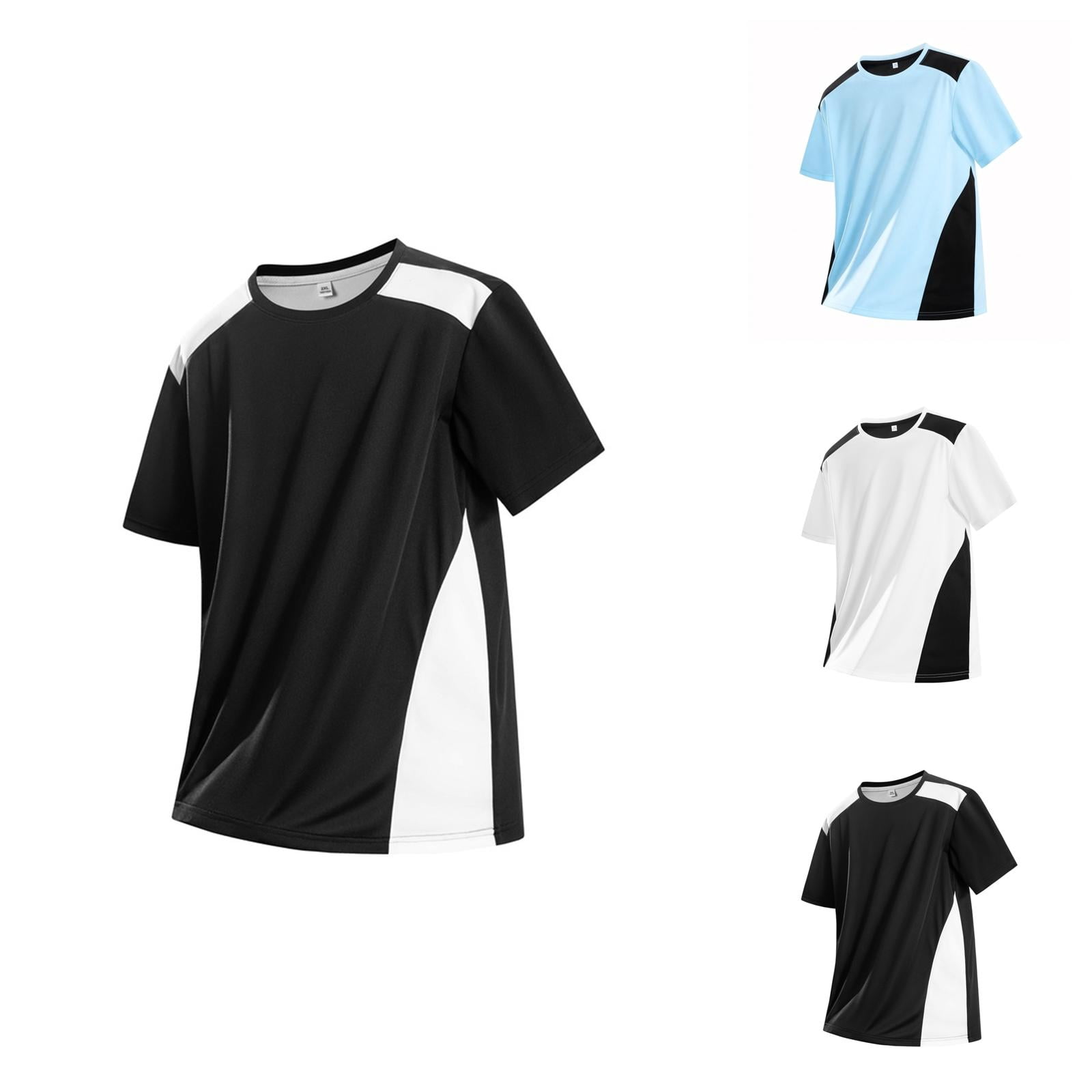 T Shirts for Man 2026 Summer Cool Ice Silk Crew Neck Short Sleeve Sport ...