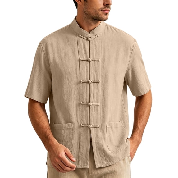 T Shirts for Man, Men's Shirt Tang Suit Shirt Long Sleeve Traditional ...