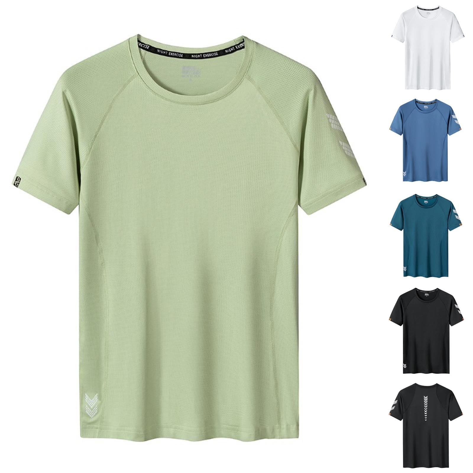 T Shirts for Man Solid Color Short Sleeved Outdoor Running Sports ...