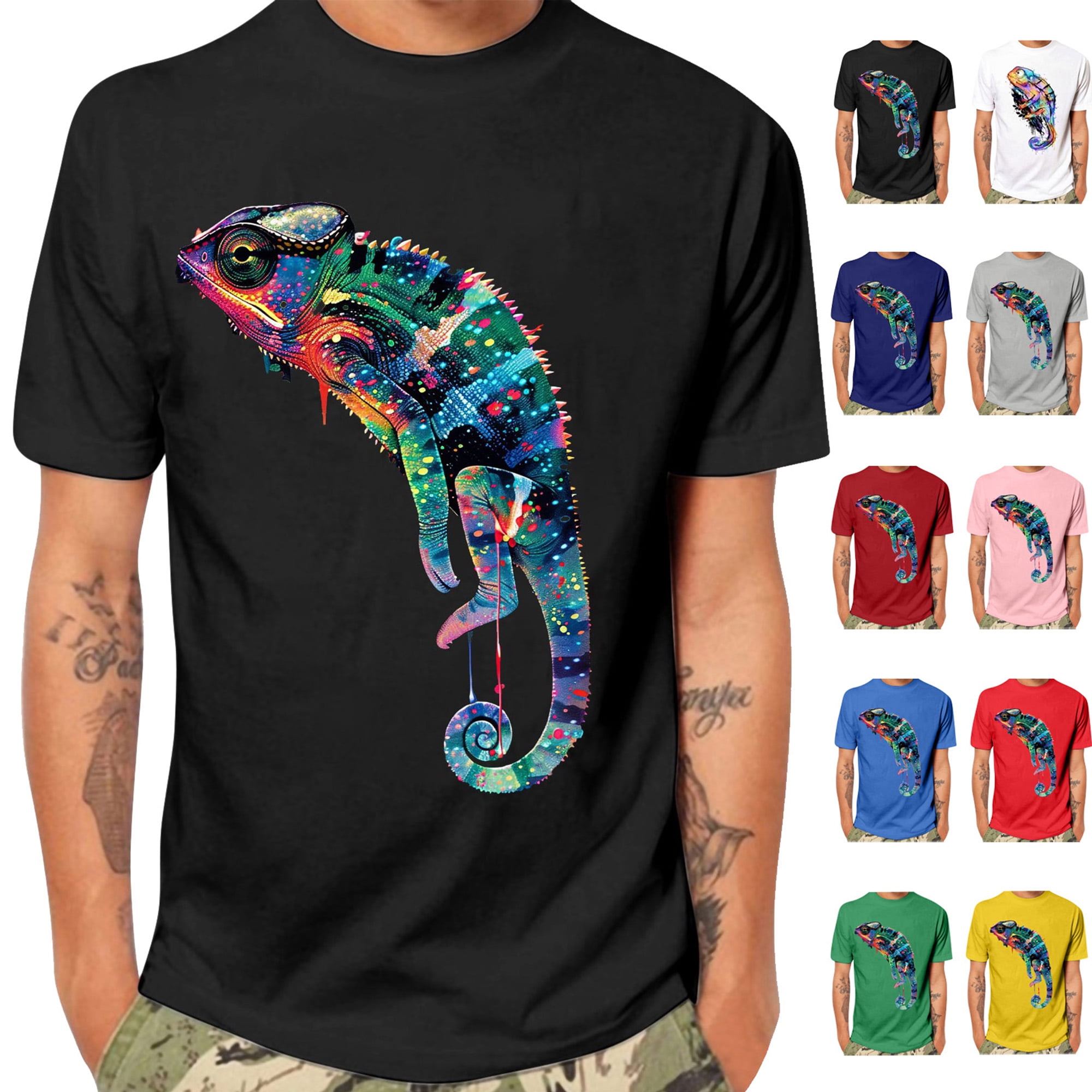 Cameland Cool Crewneck Graphic T-Shirts for Men, Summer Casual Short ...