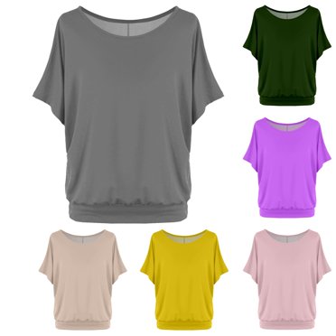 Made by Johnny Women's Scoop Neck Half Sleeve Batwing Dolman Top XXL ...