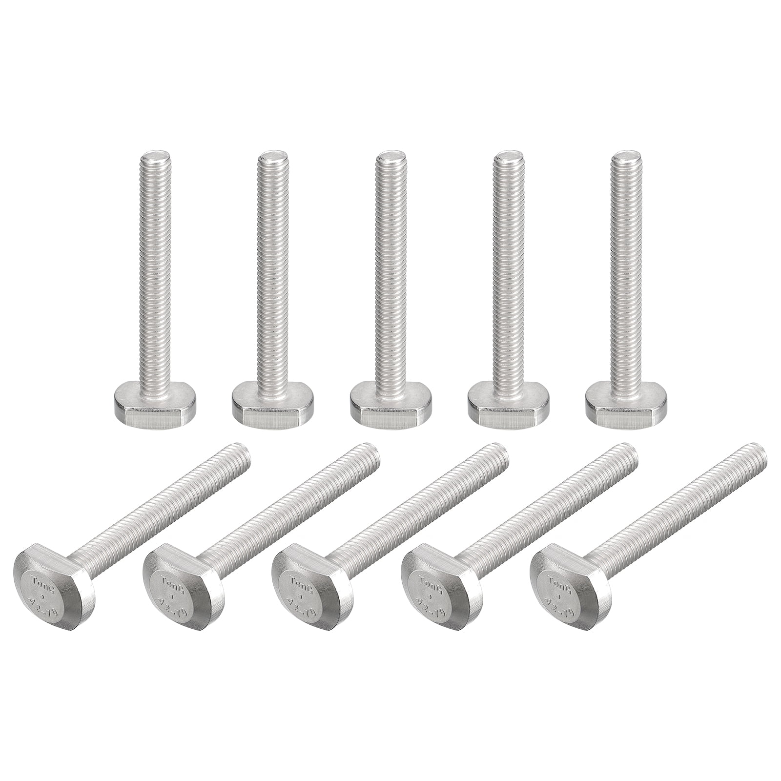 T-Slot Bolts, 10 Pack M6x50mm Drop-in Stud Sliding Bolts 304 Stainless ...