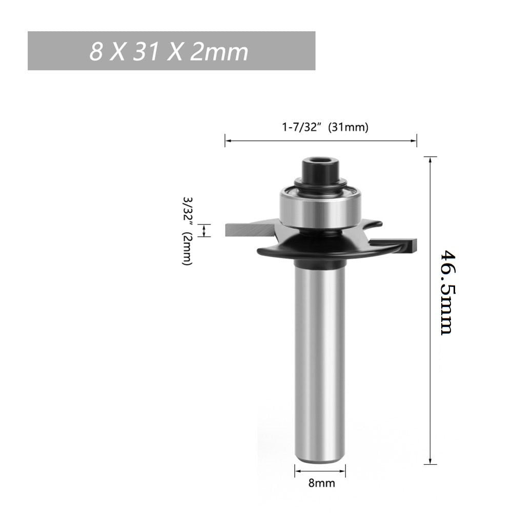 T Slot Router Bit 8mm Shank 2 Flutes HSS Grooving Biscuit Joint Slot ...