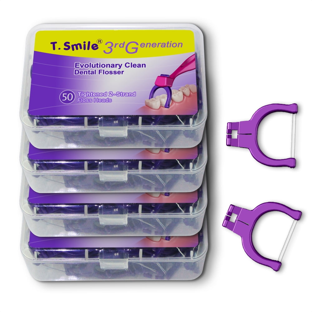 T.Smile Evolutionary Clean Dental Flossers, 200 T-tension Refills ...