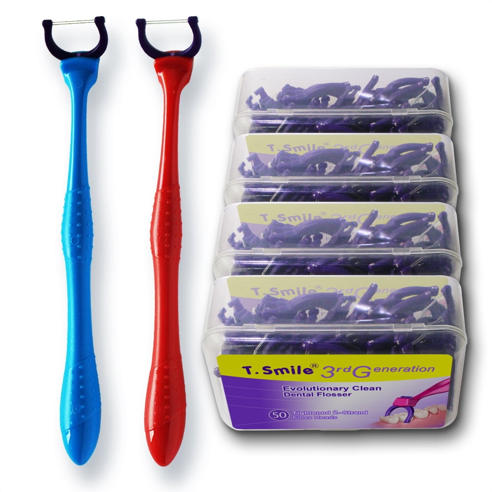 T.Smile Evolutionary Clean Dental Flossers, Kit of Refills Plus Long ...